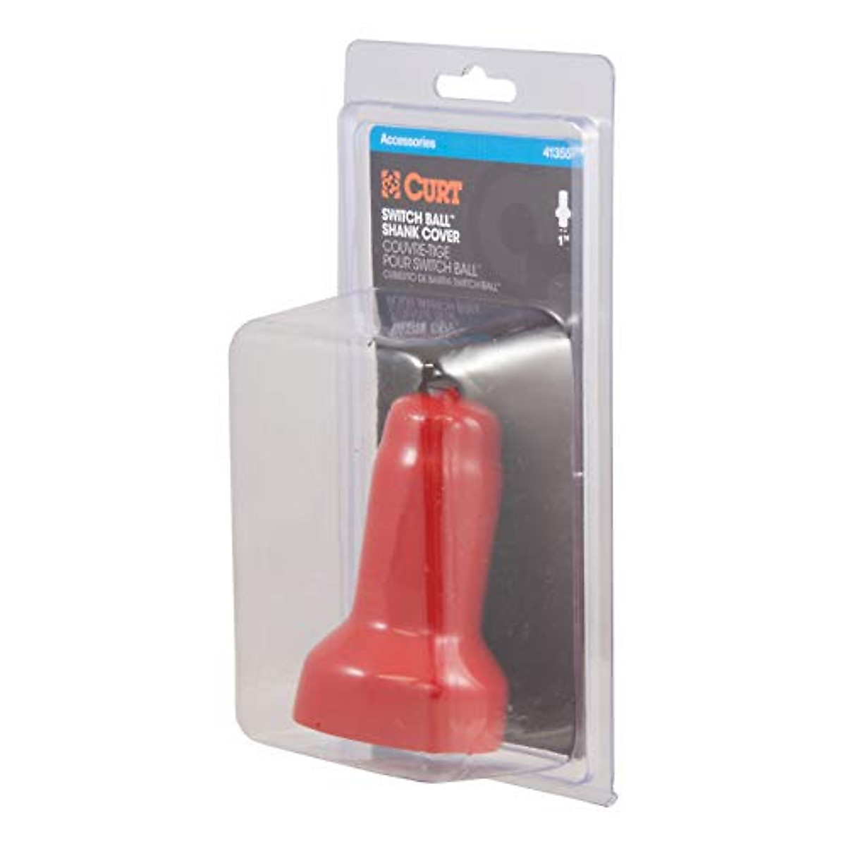 CURT 41353 Red Rubber Switch Ball Cover, Fits 1-Inch Neck, 3/4-In Threaded Shank