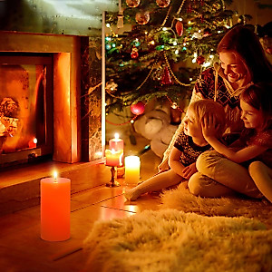 3 Pack 3×6 Inch Orange Pillar Candles, Unscented Fat Candles for Home Restaurants Fall Halloween Harvest Decoration, Smokeless Dripless and Clean Burning