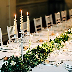 Spiral Taper Dinner Candles - Conical Stick Candles, H 7.5inch, Unscented, Aesthetic Candle, 3/4 Taper Candles, Long Votive Candles,Christmas Giftt,Chime Candles(Yellow)