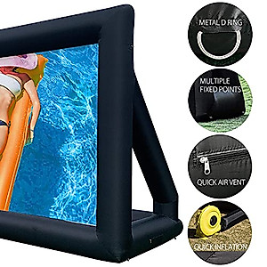 TKLoop 20 Ft Inflatable Movie Screen for Outdoor Use Blow Up Projector Screen - Includes Inflation Fan, Tie-Downs and Storage Bag - Supports Front and Rear Projection