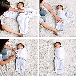 Baby Swaddle Blanket Adjustable for 0-3 Months - Newborn to Infant Baby Swaddle Wrap Set (3 Pack - Gray Cloud, Stripe, Stars) for Baby Boy Girl Gender Neutral Easy Swaddle by Ziggy Baby