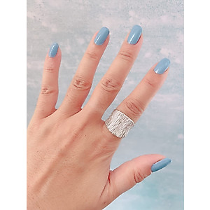 MINDDHA 925 Sterling Silver Women's Statement Ring- Handmade Silver Chunky Ring, Thick Wide Silver Ring for Women, Designer Large Ring, Silver Hammered Ring, Statement Jewelry for Women, 17mm Width - Size 9