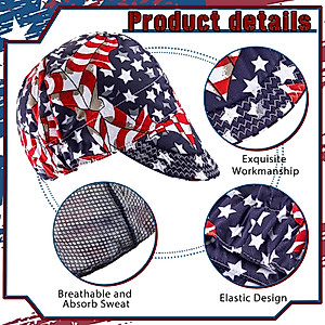 4 Pcs Welding Cap Flame Resistant Cotton Welding Hat for Men Women's Welders Caps Sweat Absorption Mesh Hat Liner for Welder Electrician Gas Station, Matched with Most Welding Helmet