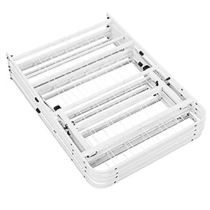 Naomi Home White Full Size Bed Frame with No Box Spring Needed - Sturdy Metal Platform Bedframe for Supportive Sleep