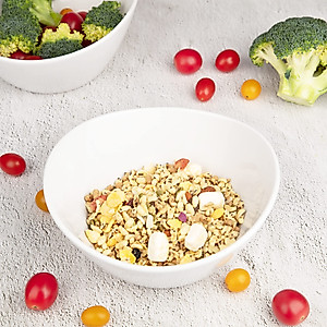 Cibeat 42 Ounce Porcelain Bowls Set of 4 Pack Premium White Ceramic Bowls for Cereal, Soup, Salad, Pasta, Prep, Rice, Ice cream, Microwave & Dishwasher Safe…