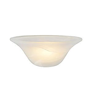 Aspen Creative 23509-11,Alabaster Replacement Glass Shade for Medium Base Socket Torchiere Lamp, Swag Lamp, Pendant and Island Fixture. 12-1/4" Diameter x 4-3/4" High.