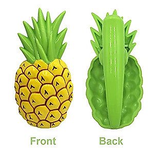 Kirmoo 4 Pack Beach Towel Clips for Beach Pool Lounge & Cruise Chairs Holders Palm Tree,Plastic Large Clothespins for Hanging Clothes Pins Set of 4 (Palm Tree and Pineapple)