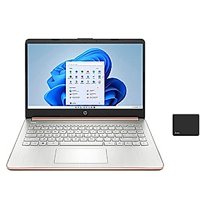 HP 14" Chromebook for Student and Business, HD Thin and Light Chromebook Laptop, Intel Celeron Processor N4120, 4GB RAM, 64GB eMMC, HDMI, Wi-Fi, Bluetooth, Chrome Os, Rose Gold, with 5ave Mousepad