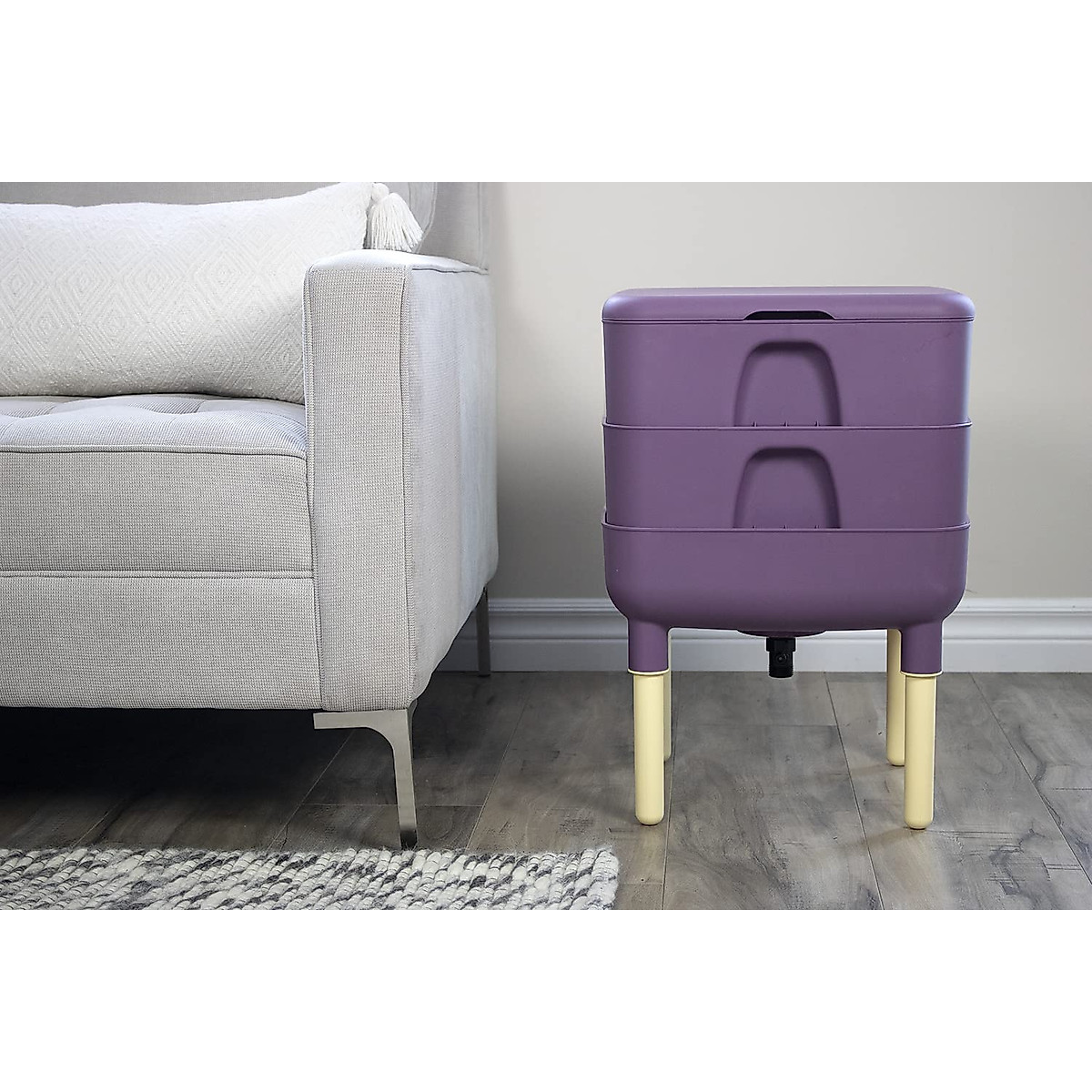 FCMP Outdoor - The Essential Living Composter, 2-Tray Worm Composter, Plum