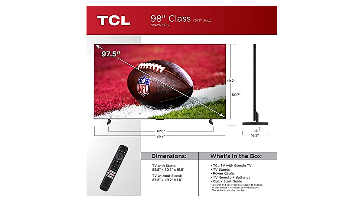 TCL 98-Inch QM8 4K Smart Mini LED TV - Game Ready