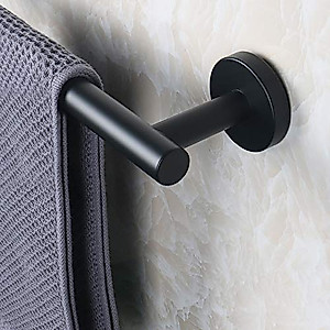 NearMoon Bathroom Towel Bar, Bath Accessories Thicken Stainless Steel Shower Towel Rack for Bathroom, Towel Holder Wall Mounted (Matte Black, 24 Inch)