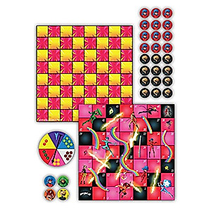 Miraculous Ladybug - 2 in 1 Game - Enjoy Hours of Fun with These 2 Board Games: Ups & Downs and Checkers! Great Birthday & Preschool Aged Gift for Boys and Girls!