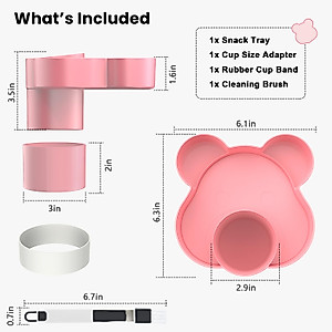 BlueOrigin Car Seat Snack Tray - Travel Tray for Kids Car Seat, Stroller, Booster and Anywhere with a Cup Holder, Toddler Road Trip Essentials Food Plate for Snacks, Toys, Entertainment (Pink)