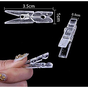 50PCS Clear Plastic Mini Spring Hanging Clips Clamps Holder Clothing Pins Paper Photos Clothes Line Clip Clothespins Clip Hanger Clips Laundry Clothespins(3.5cm x 0.7cm x 1cm)