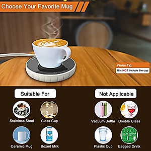 Smart Coffee Mug Warmer with Auto Shut Off for Home Office Desk Use,Touch Control Tech Safety and Smart Temperature Settings for Coffee, Milk, Tea, Water (White)