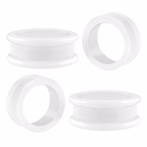 bodyjewellery 1 1/8 Inch 28.0mm White Double Flare Tunnels Ear Plugs SI01 wholesale Lot AAHS Ear s Stretching Stretchers bulk Piercing 4Pcs