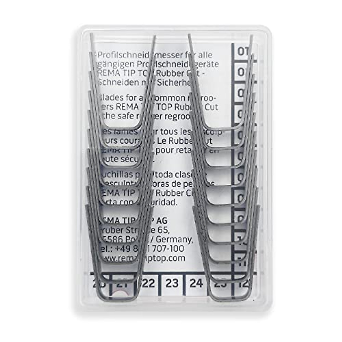 Rema Tip Top 20 W-4 Tire Regroover Angle Edge Blades, 9-10mm Wide, up to 14mm deep, W Fix 4