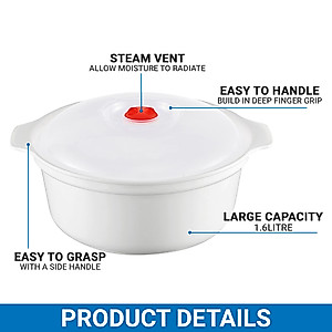 Ramen Cooker, Ramen Noodle Bowl, Instant Noodle Bowl, Ramen Noodle Cooker, Microwave Bowls with Lids Ideal for Dorm Room Essentials for Girls Boys, Dishwasher & Microwave Safe (1.6L)