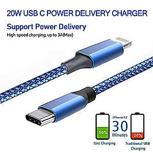 Fast Charger iPhone Cable,iPhone 14 Charger Fast Charging Cable [Apple MFi Certified] 2Pack 10FT iPhone Fast Charger,USBC to Lightning Cable for iPhone 14/14 Plus/13/12/11/Pro Max/MiNi/XS,iPad,AirPods