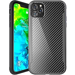 Nicexx Designed for iPhone 11 Pro Case with Carbon Fiber Pattern, 12ft. Drop Tested, Wireless Charging Compatible - Black