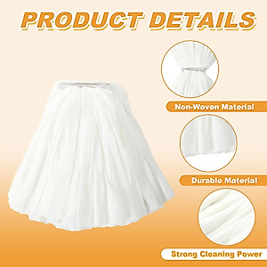 Tioncy 24 Pcs Disposable Industrial Mop Heads Replacements Non Woven Wet Mop Head Refill Cut End Wet Mop Refill Commercial Replacement Mop Heads for Floor Cleaning Supplies Mopping, White