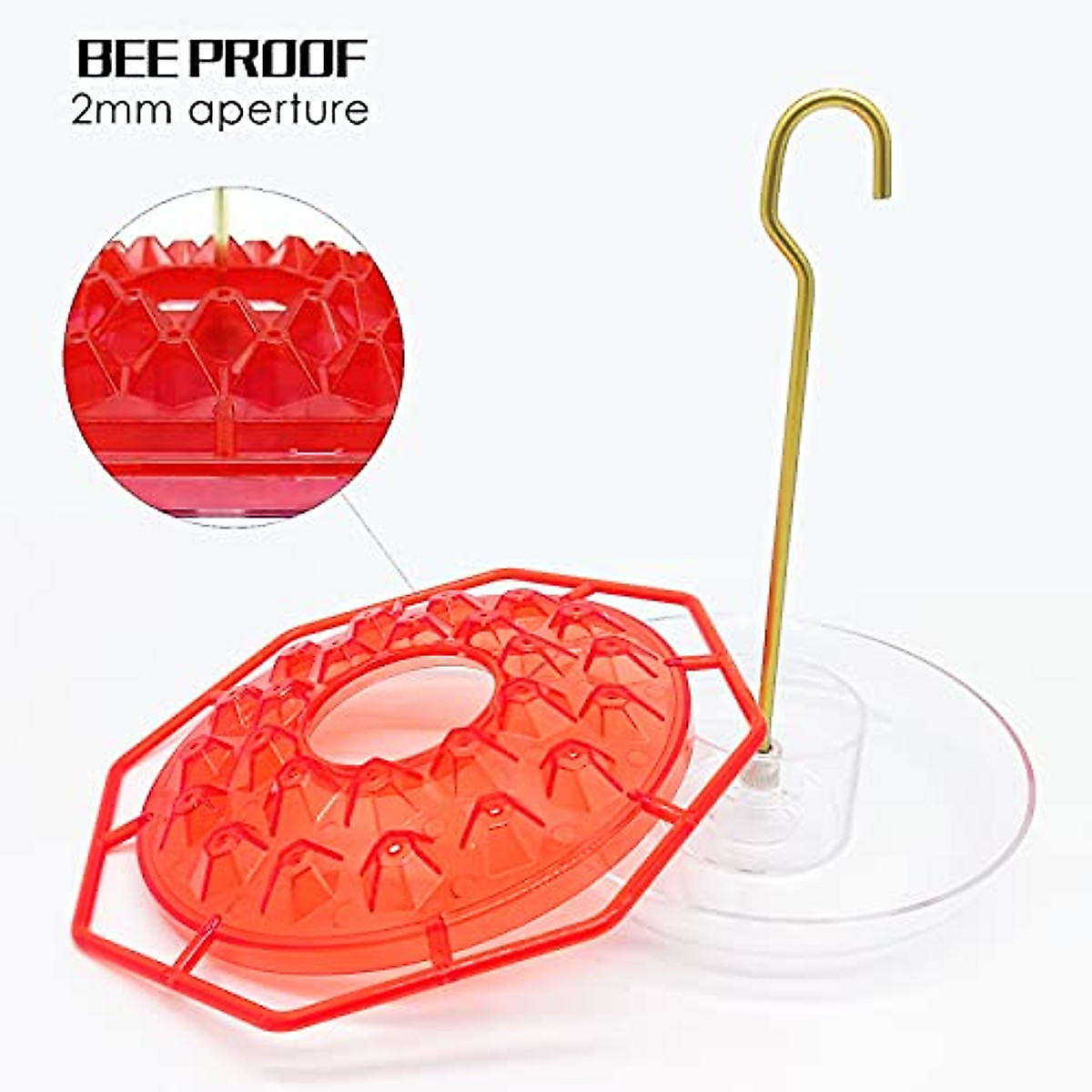 Hummingbird Feeders for Outdoors Hanging, Leak Proof Hummingbird Feeder Built-in Moat with 25 Feeding Ports 12 oz Capacity can Feed More Hummingbirds, Easy to Clean, Fill and Install (1)