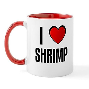 CafePress I LOVE SHRIMP Mug Ceramic Coffee Mug, Tea Cup 11 oz