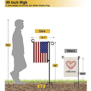 Balie Space 49 Inch Tall Garden Yard Flag Holder Stand with 5 Forked Base Fit 12 X 18 Sign Decoration, 1 Pack