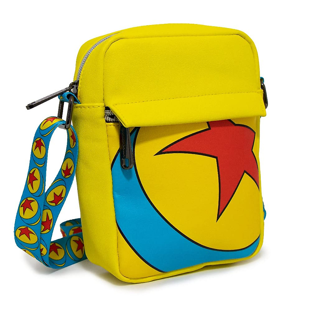 Buckle Down Disney Bag, Cross Body, Pixar Luxo Ball Yellow Blue Red, Vegan Leather