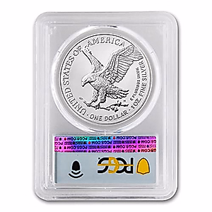 2023 (W) 1 oz American Silver Eagle Coin Gem Uncirculated (First Day of Issue - Struck at West Point - Flag Label) $1 PCGS GEMUNC