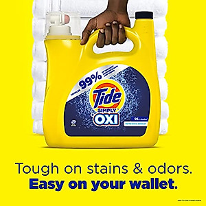Tide Simply + Oxi Liquid Laundry Detergent, 96 loads