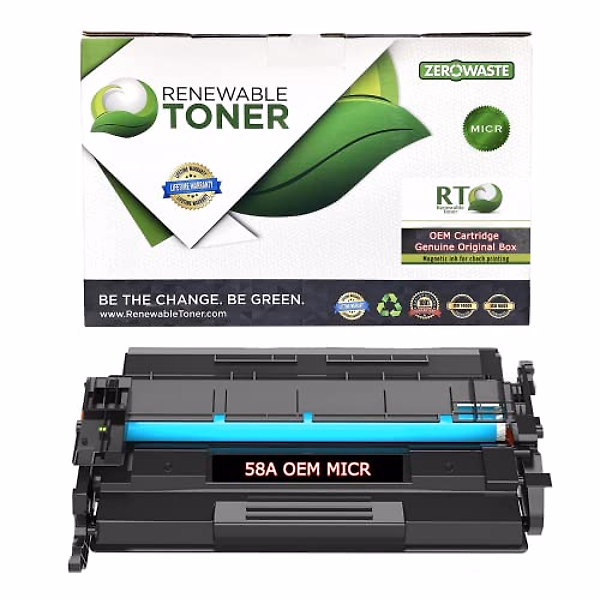 RT MICR Compatible Replacement for 58A CF258A 258A OEM Modified Toner | Laser Pro M404n M404dn M404dw MFP M428fdw M428fdn M428dw M404 M428 | 58X CF258X Check Printer Cartridge