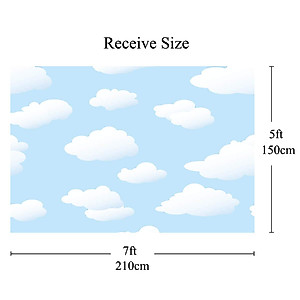 Blue Sky White Cloud Backdrop Birthday Party Backdrops Kids Photography Background Shooting Studio Props 7x5ft