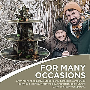 Havercamp Next Camo Party Cupcake Stand | 1 Count | Great for Hunter Themed Party, Camouflage Motif, Birthday Event, Graduation Party, Father's Day Celebration