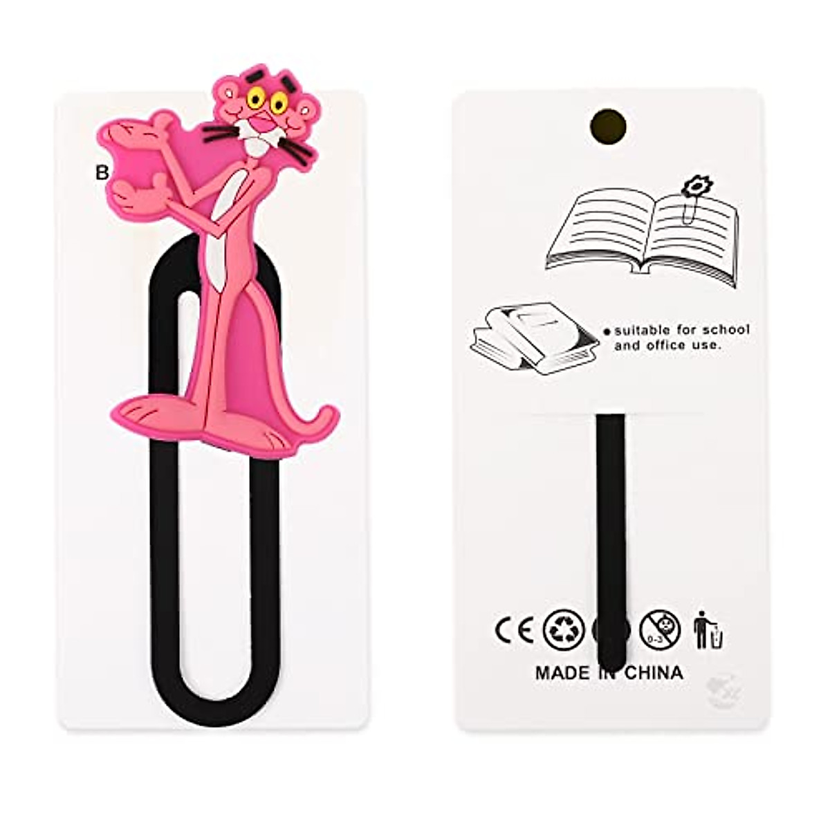 Pink Pan_Ther Bookmarks for Kids 3D Non-Slip Anime Cartoon Bookmark Page Holder Unique Gift Idea Anime PVC Book Marker Reading Accessories for 100th Day of School Gift,Book Lovers,Students,Christmas