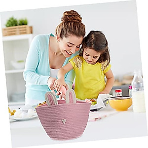 Cabilock Boho Home Decor Home Decor 3pcs Rope Rabbit Basket Snacks for Nordic Storage Basket Cotton Rope Pink Boho Decor Woven Basket