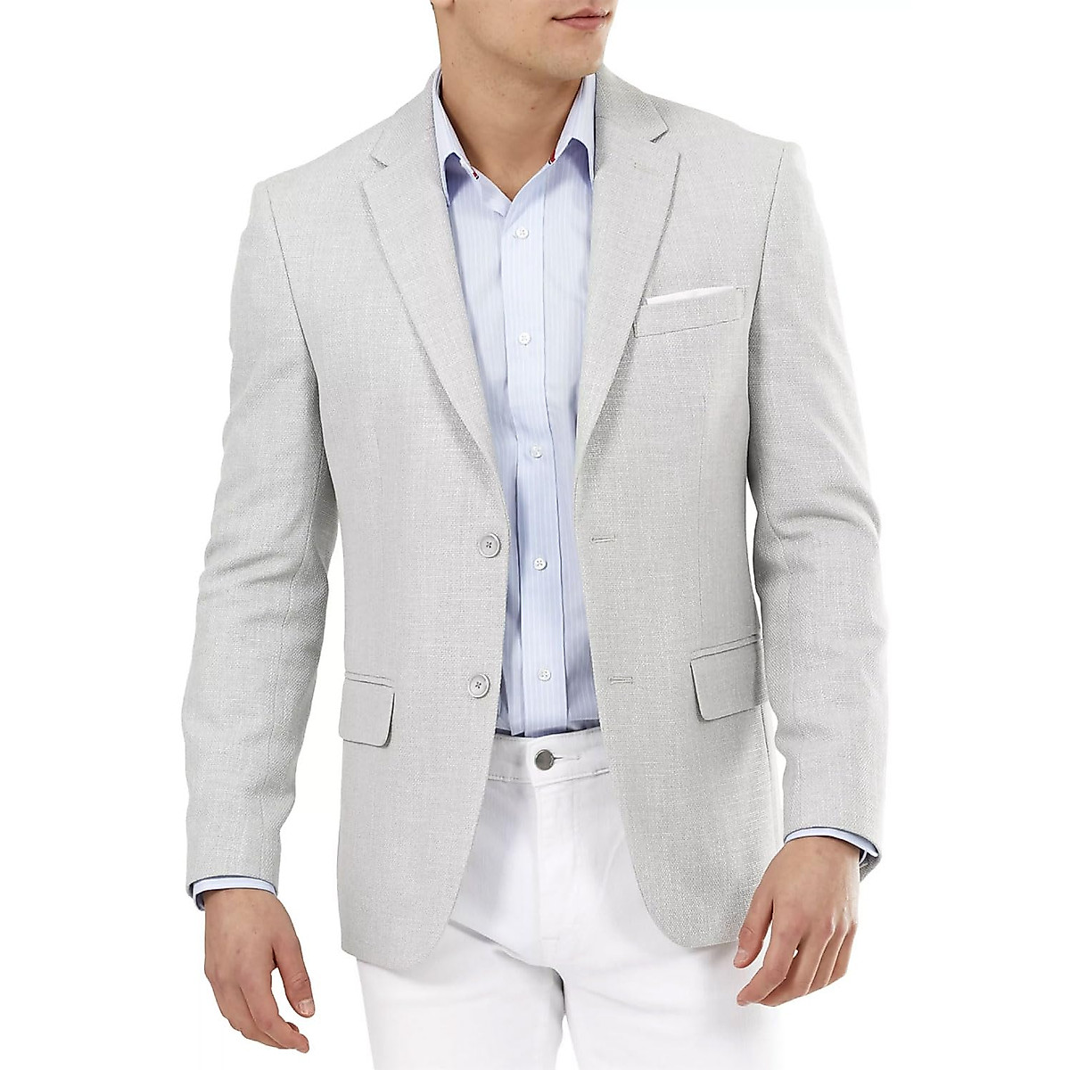 Tommy Hilfiger Mens Conrad Slim Fit Suit Separate Two-Button Blazer Gray 42R