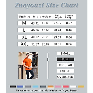 Zuoyouzi Men's Short Sleeve Casual Slim Fit Polo Shirts Basic Designed Classic Cut Cotton Shirts Orange