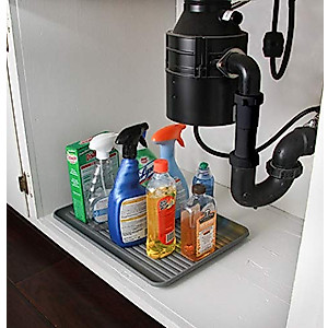 Real Home Innovations Deluxe Under Cabinet Spill Tray, Gray