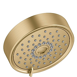KOHLER 22170-G-2MB Purist Multi-Function Showerhead, Wall-Mount, 3 Spray Settings, 1.75 GPM, Vibrant Brushed Moderne Brass