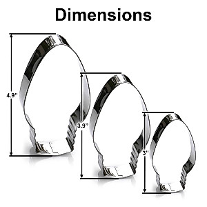 Christmas Light Bulb Cookie Cutter 3 Piece Set, Premium Food-Grade Stainless Steel, Dishwasher Safe (Light Bulb 3 Piece)