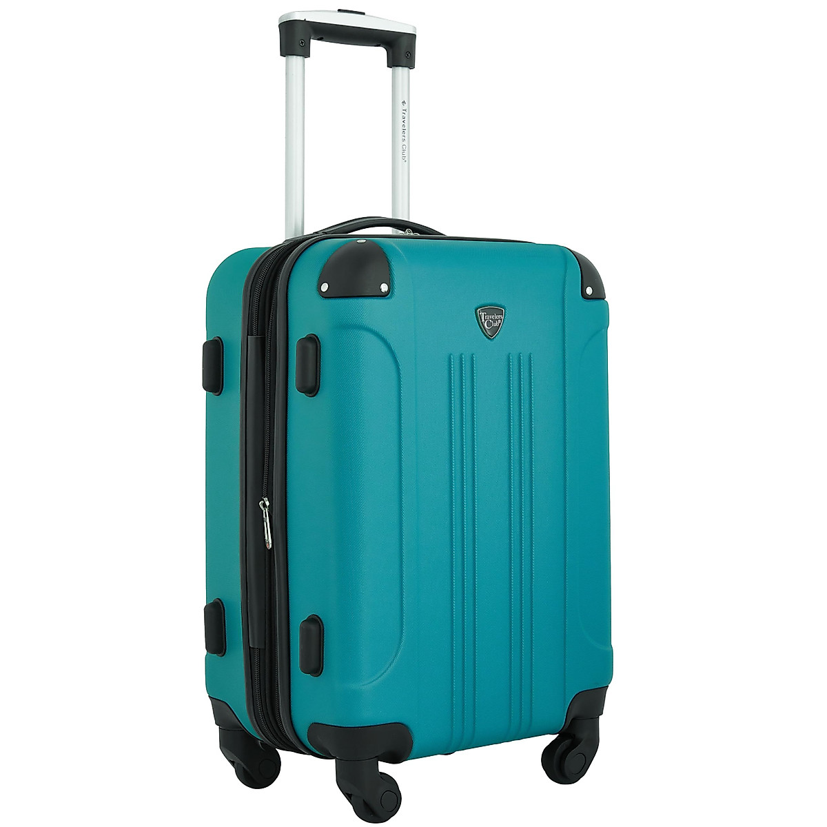Travelers Club Chicago Hardside Expandable Spinner Luggage, Teal, 3 Piece Set