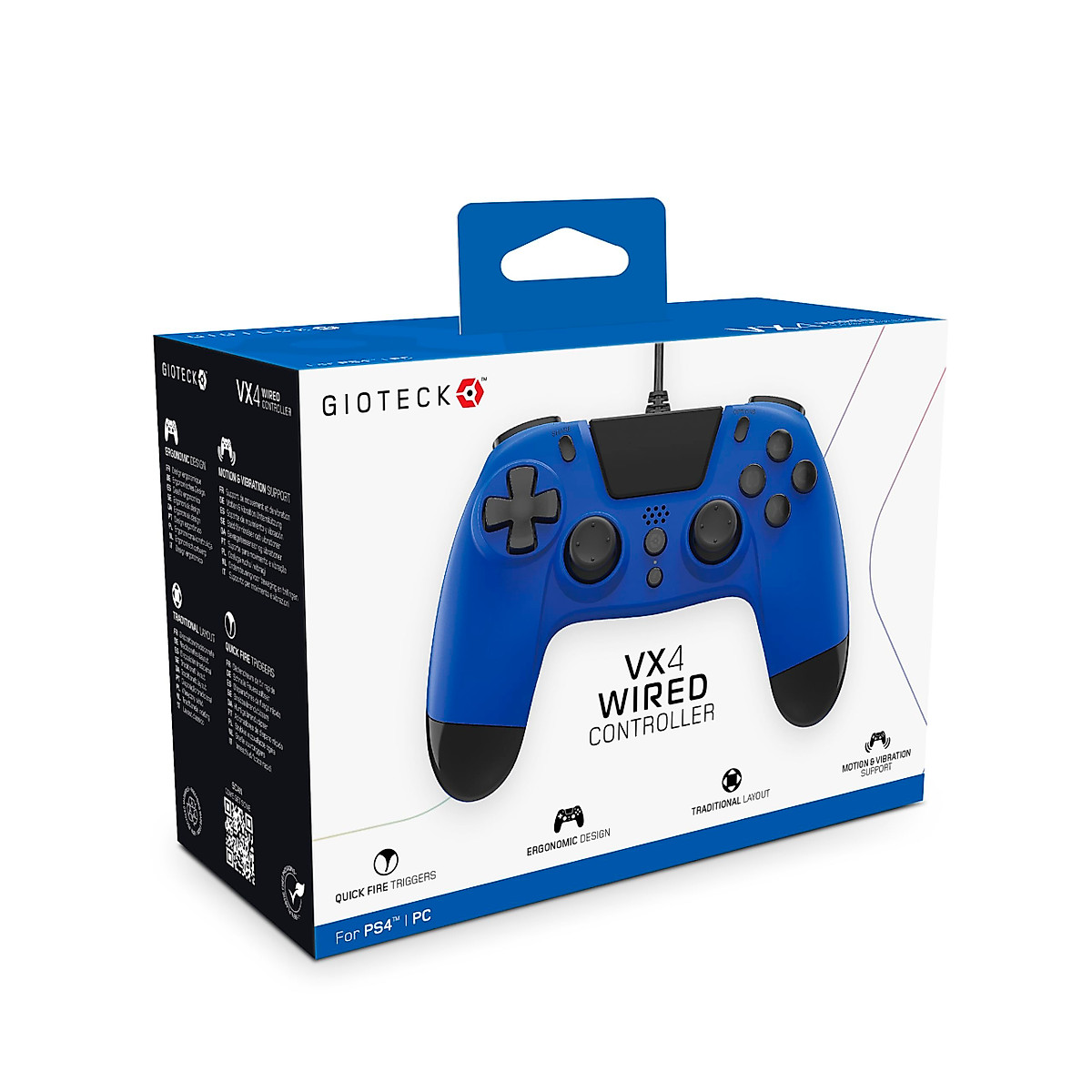 Gioteck VX4 Wired Blue Controller (PS4 & PC) (PS4)