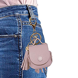 MODOS LOGICOS Charging Case Cover for Apple Air Pods, PU Leather Case with a Couple of Drooping Tassels for Apple AirPods 1/2 Charging Case - TaroPurple