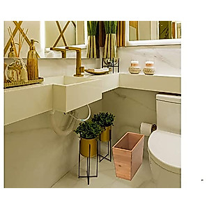 Bamboo Waste Basket Set of 2 | Waste Baskets for Bathroom | Waste Basket for Office | Great Office Trash Cans for Near Desk | Bathroom Trash Can | Bedroom Trash Can | Trash Can Small Wastebasket Bamboo Decor (2, 10,6" x 5.75" x 10")