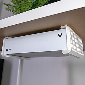 Glistco Stealth Mount - Under Desk Mount compatible with Xbox Series S - White