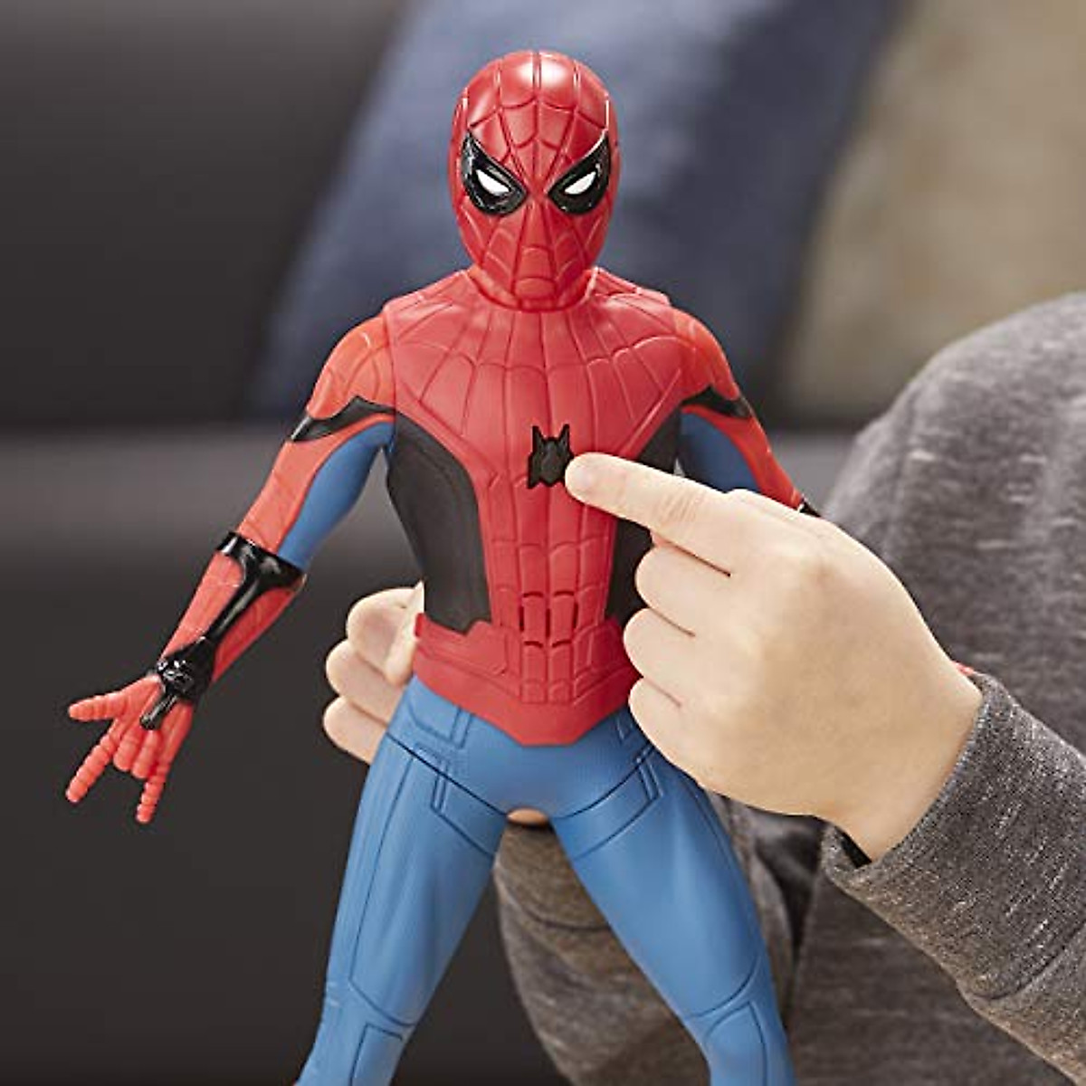 Spider-Man: Far from Home Deluxe 13-Inch-Scale Web Gear Action Figure with Sound FX, Suit Upgrades, and Web Blaster Accessory
