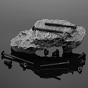 M6 x 80mm 20Pcs Flat Head Hex Socket Cap Screws Bolts, 304 Stainless Steel 18-8, Partially Threaded, Black Oxide by SG TZH (with Hex Spanner)