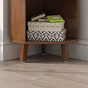 Wilk WILK 5-Tier Cube Corner Bookshelf Bamboo Corner Bookcase Brown 13(L) x 13(W) x 71.4(H)