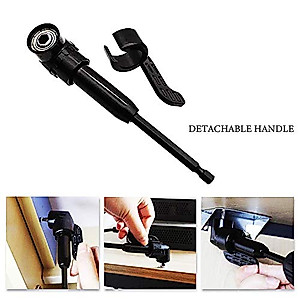 Right Angle Drill Attachment 105 Degree Impact Driver Right Angle Drill Adapter Power Angled Screwdriver Drill Bit Extension Drill Bit Holder for Tight Space Long & Short- BLK